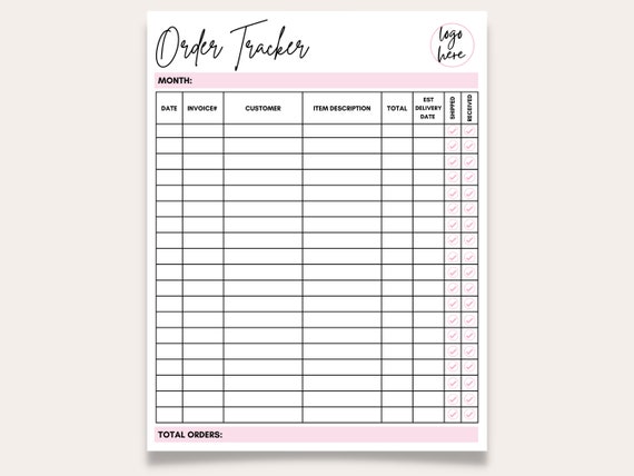 Order Tracker Online Order Tracker Printable Shopping - Etsy