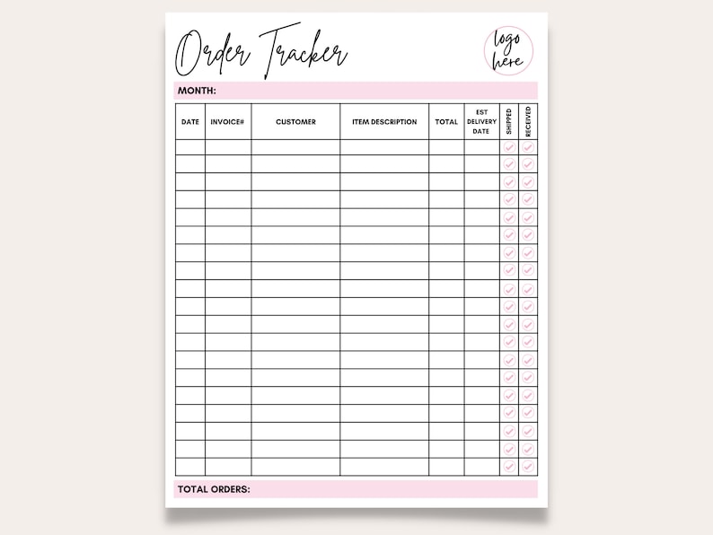 Order Tracker Online Order Tracker Printable Shopping - Etsy