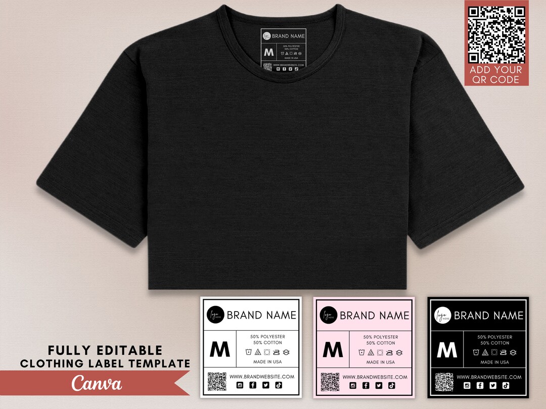 Printable Clothing Labels, Clothing Size Labels, Custom Clothing Tags ...