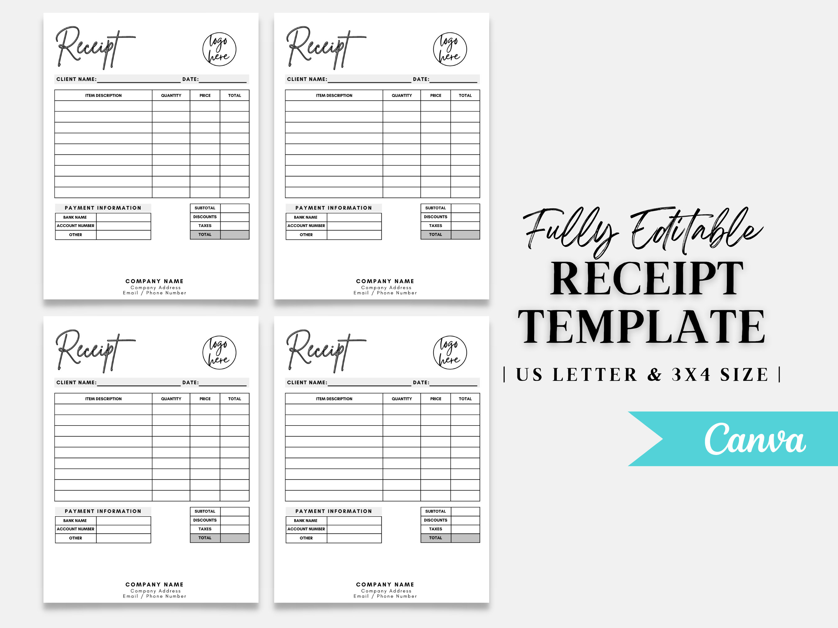 Receipt Template Small Business Receipt Custom Order Form - Etsy