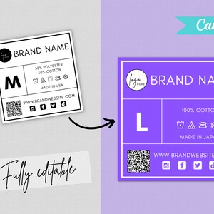 Printable Clothing Labels, Clothing Size Labels, Custom Clothing Tags ...
