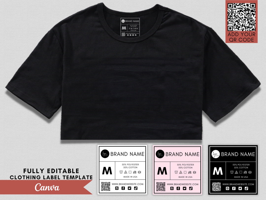 Printable Clothing Labels, Clothing Size Labels, Custom Clothing Tags ...