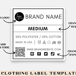 Small Business Bundle Documents, Printable Clothing Labels, Tshirt ...