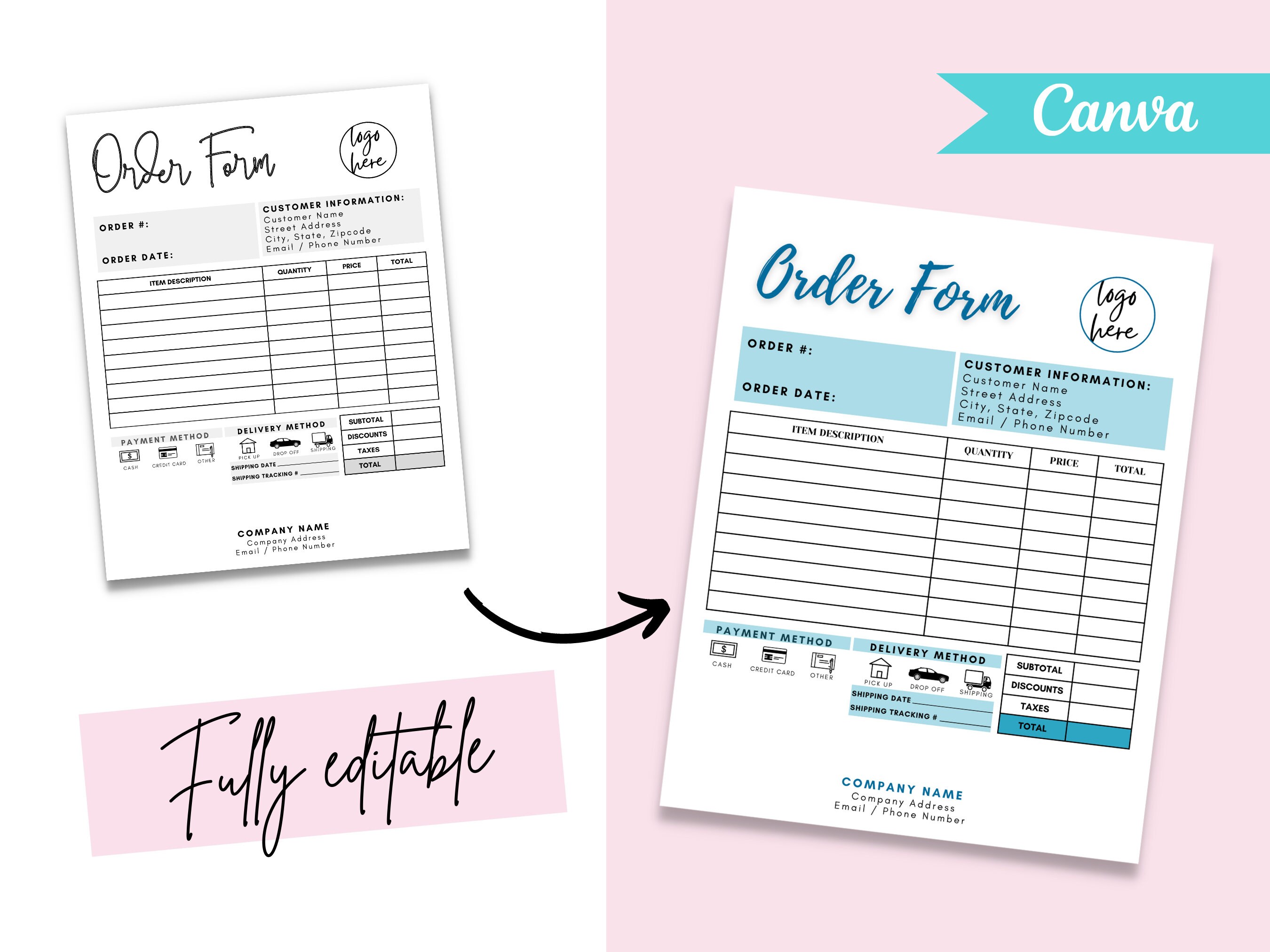 Order Form Template, Custom Order Form, Order Form, Craft Order Form ...