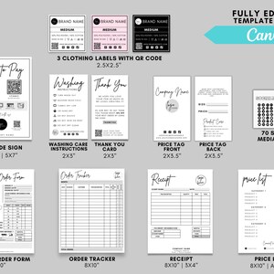 Small Business Bundle Documents, Printable Clothing Labels, Tshirt ...