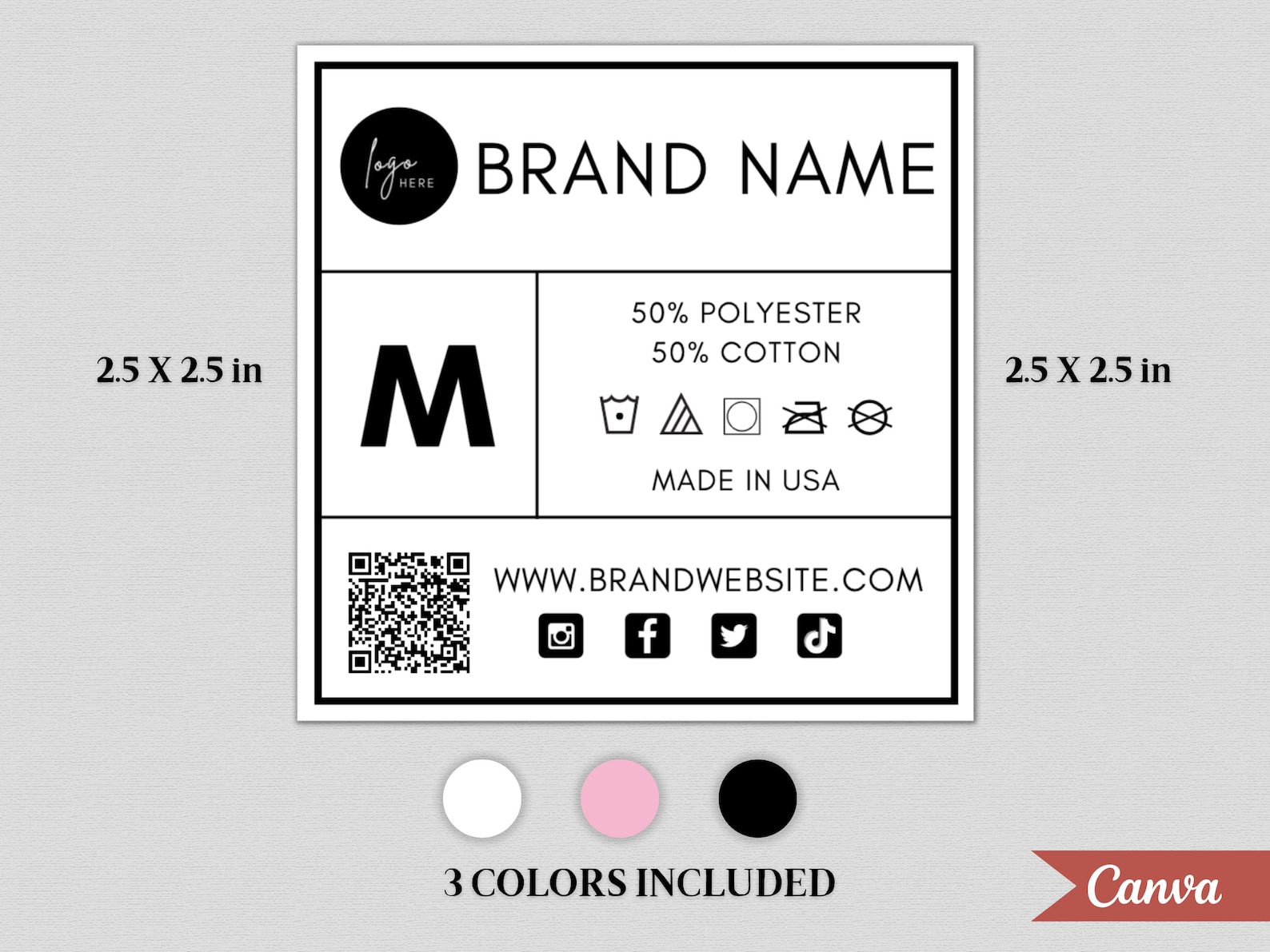 Printable Clothing Labels Clothing Size Labels Custom - Etsy