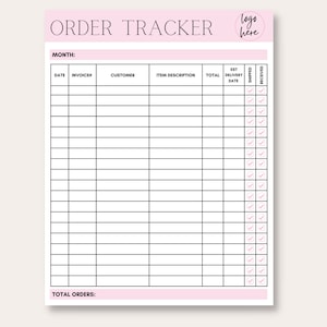 Custom Order Form Template and Order Tracker Bundle, Order Form ...