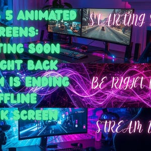Warm Neon Stream Pack for Kick or Twitch | Animated Screens Overlays - Etsy