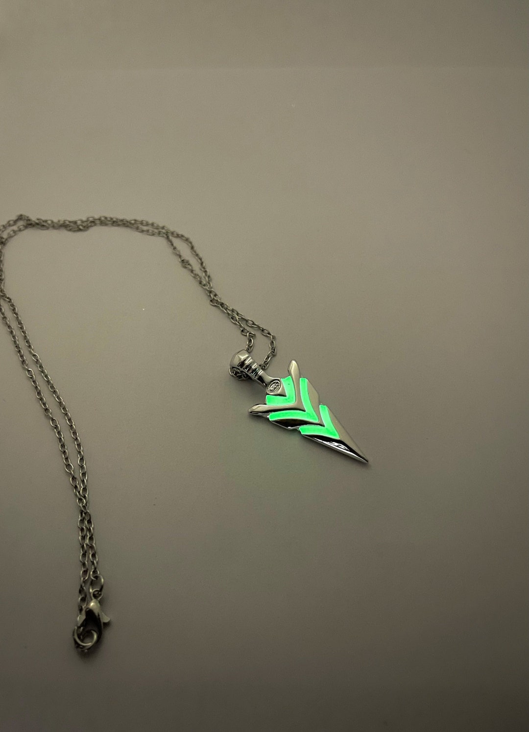 Resin Arrowhead Glow in the Dark Necklace, Blue, Green, Aqua Blue - Etsy