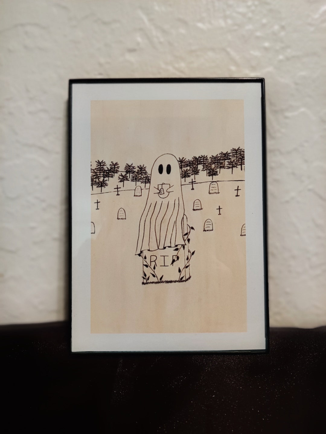 Tea Stained Cemetery Ghost Wall Art Cemetery Decor - Etsy