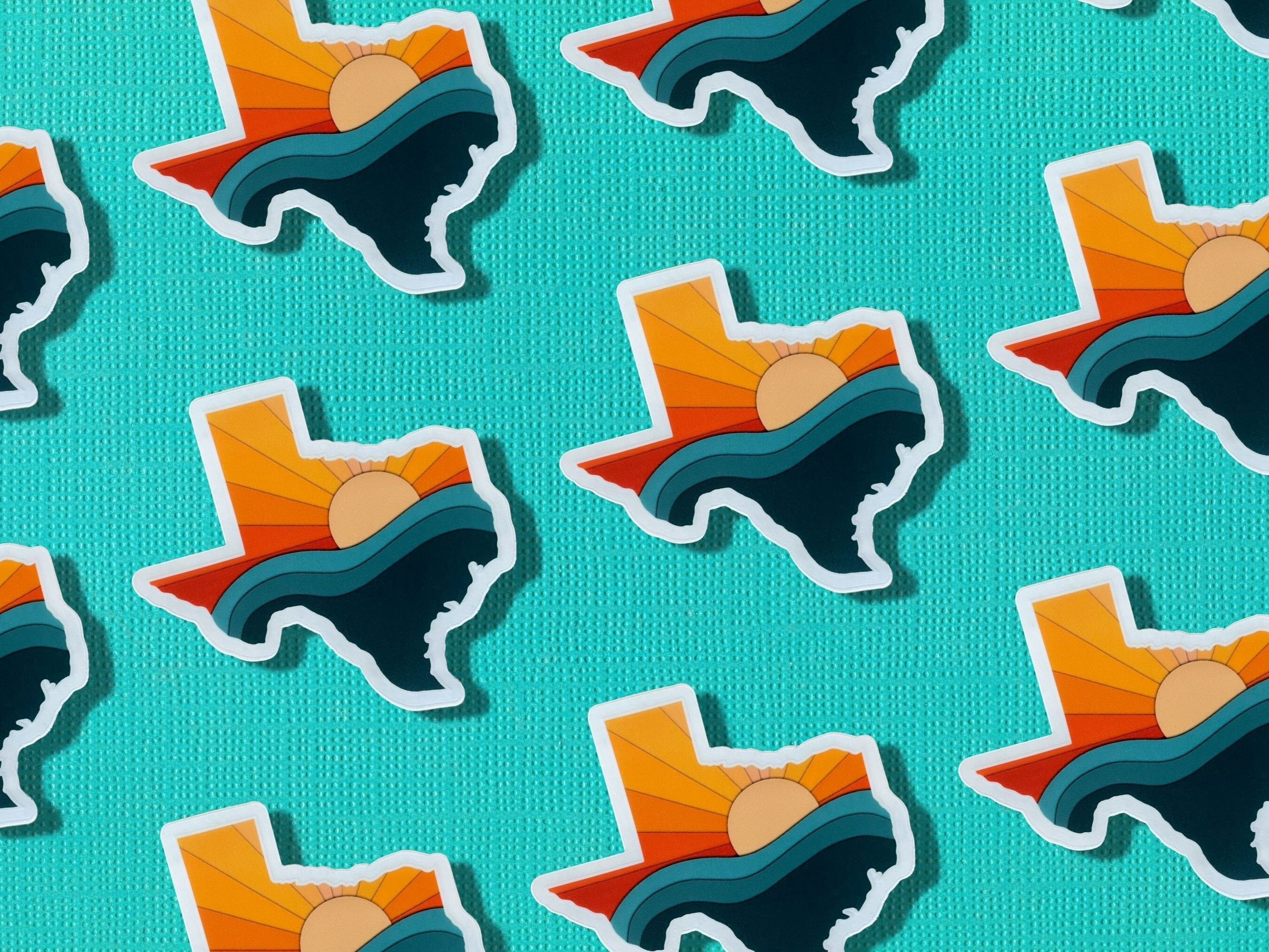 Texas Sun Sticker Clear Texas Shaped Waterproof Decal for - Etsy