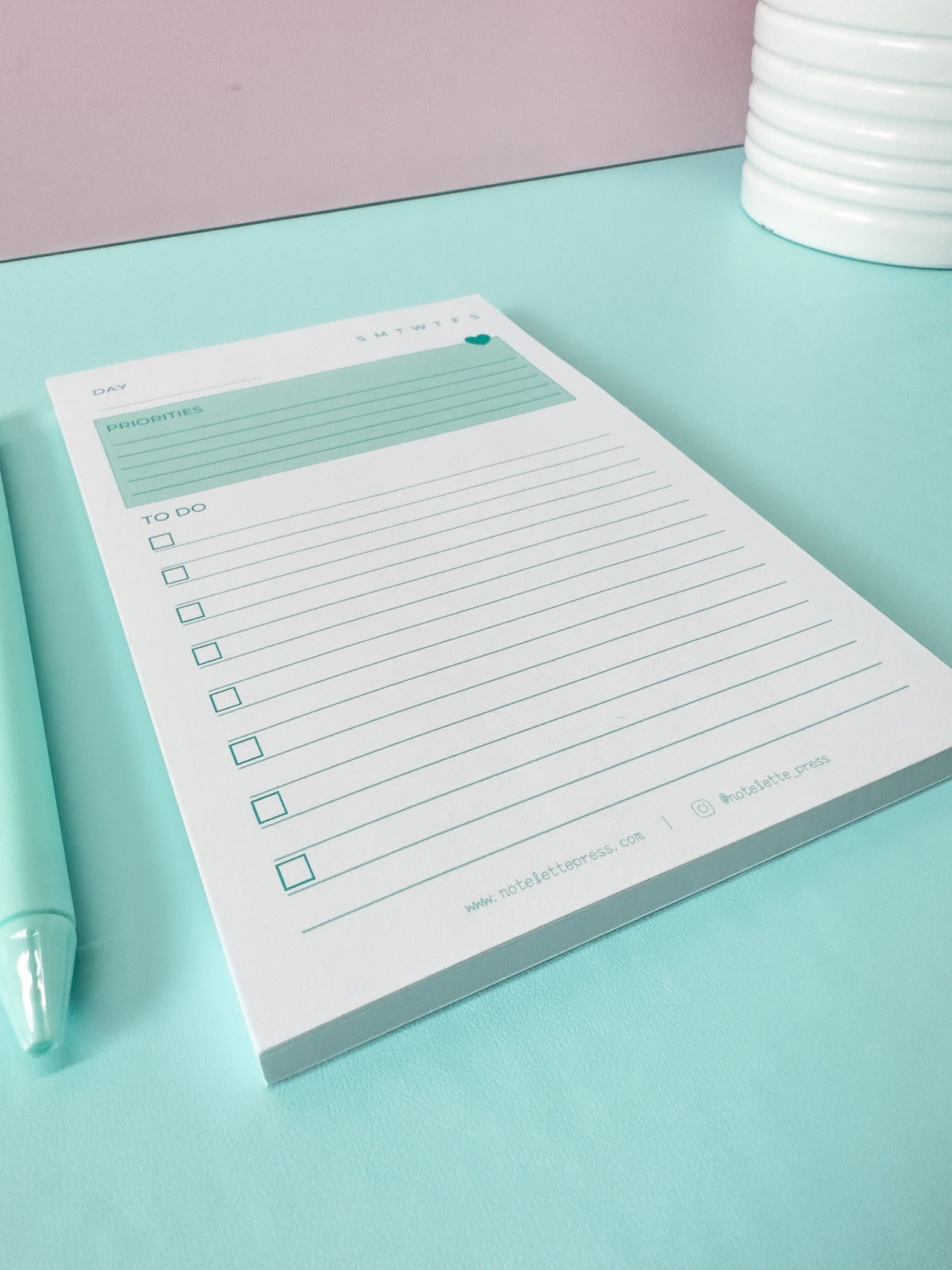 Teal To-do List Notepad – 4.25" X 6.25" Daily Planner With Priorities ...