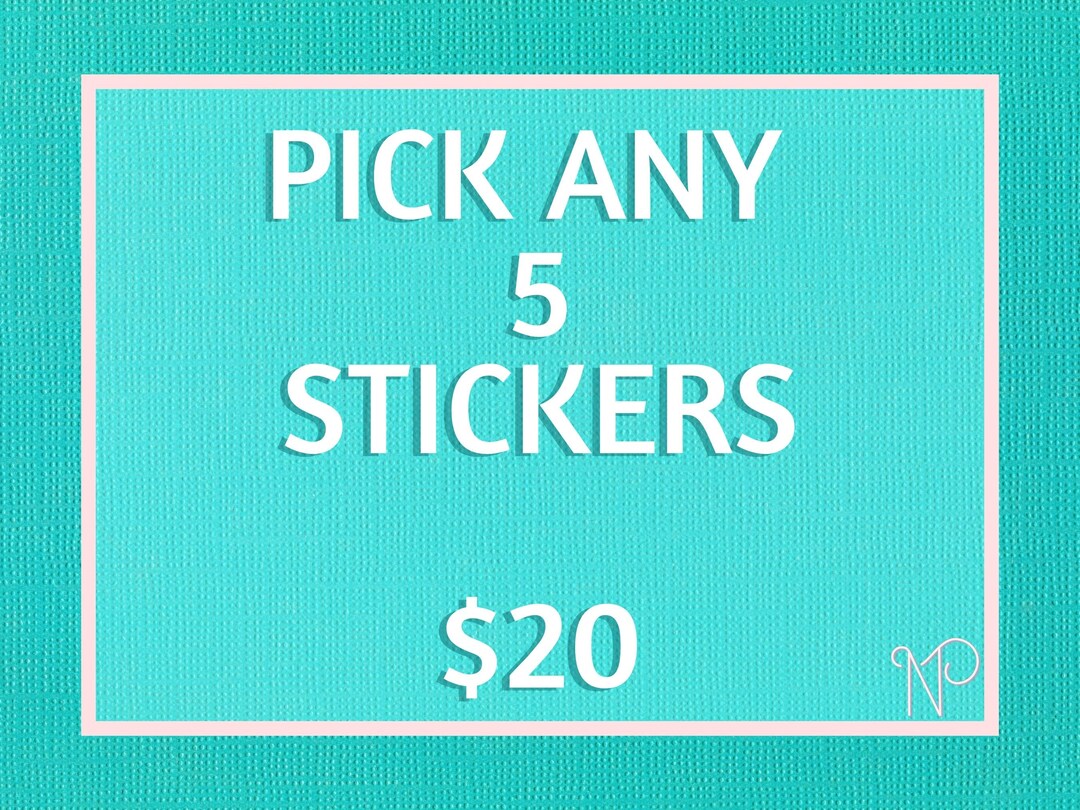 Pick 5 Sticker Set, Customizable Sticker Set - Etsy