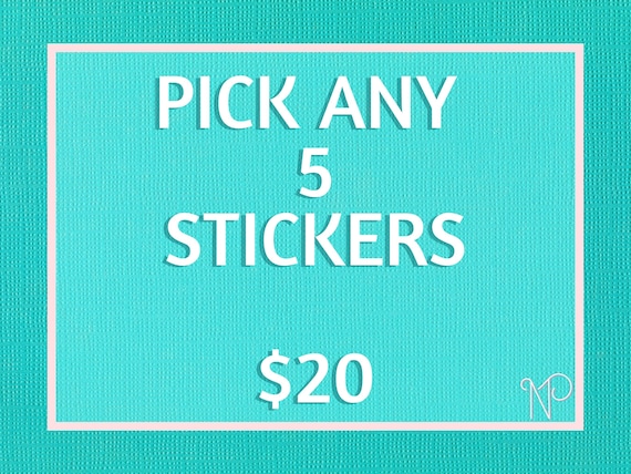 Pick 5 Sticker Set Customizable Sticker Set for Coffee Cups - Etsy