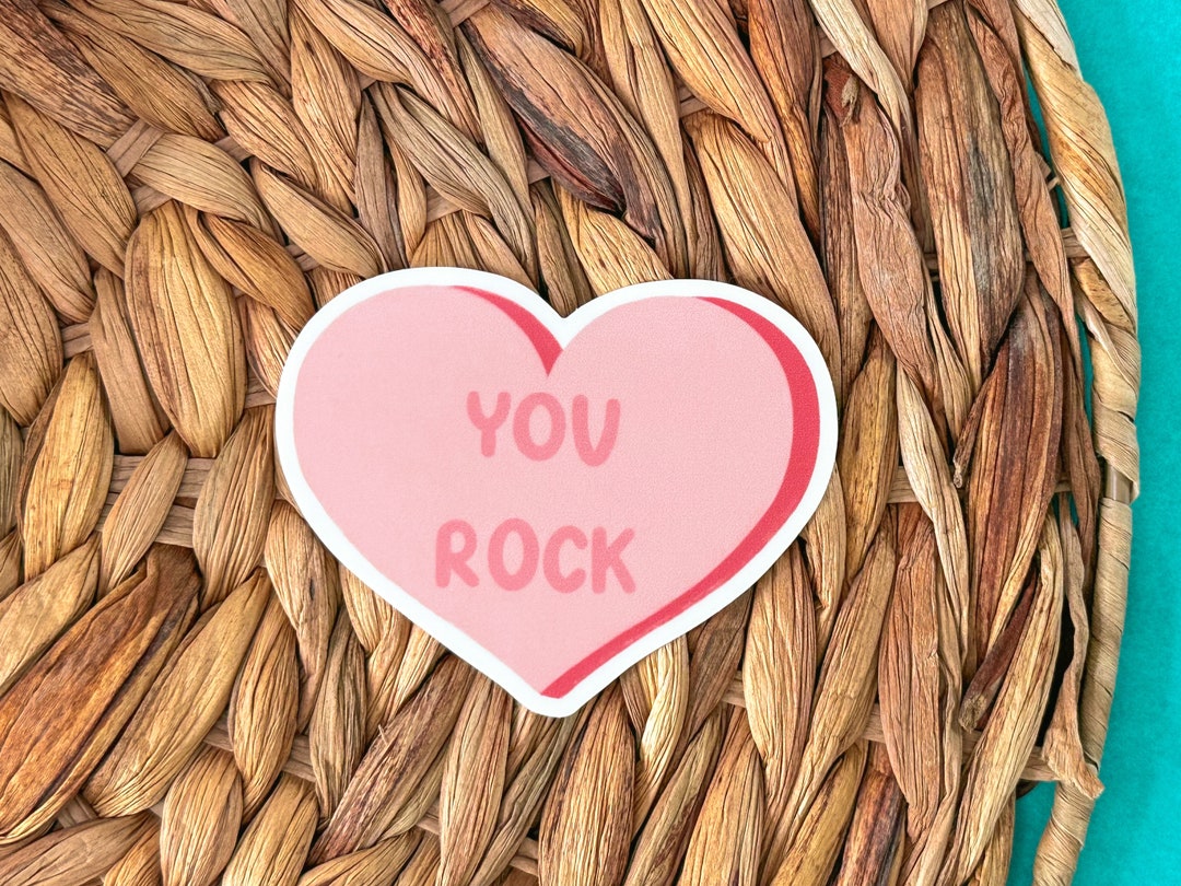You Rock Candy Heart Sticker - Cute Heart Sticker Gift, Retro Sticker ...
