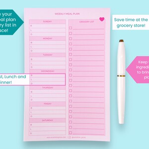 Note Pad for Meal Plan Grocery List for Meal Prep Organization Grocery ...