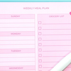 Note Pad for Meal Plan Grocery List for Meal Prep Organization Grocery ...