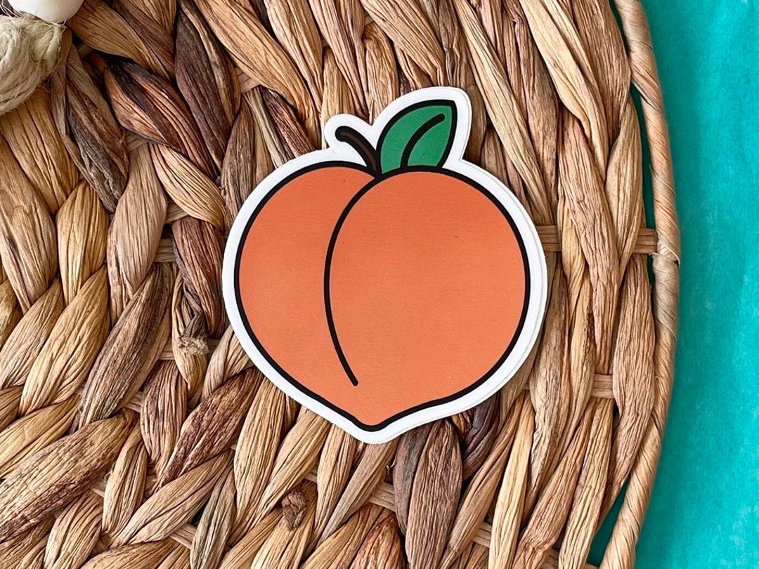 Peach Sticker, Waterproof Vinyl Decal - Etsy