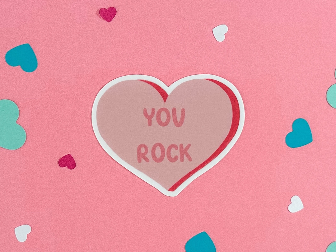 You Rock Candy Heart Sticker Cute Heart Sticker Gift Retro - Etsy