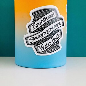 Emotional Support Water Bottle Sticker - Etsy