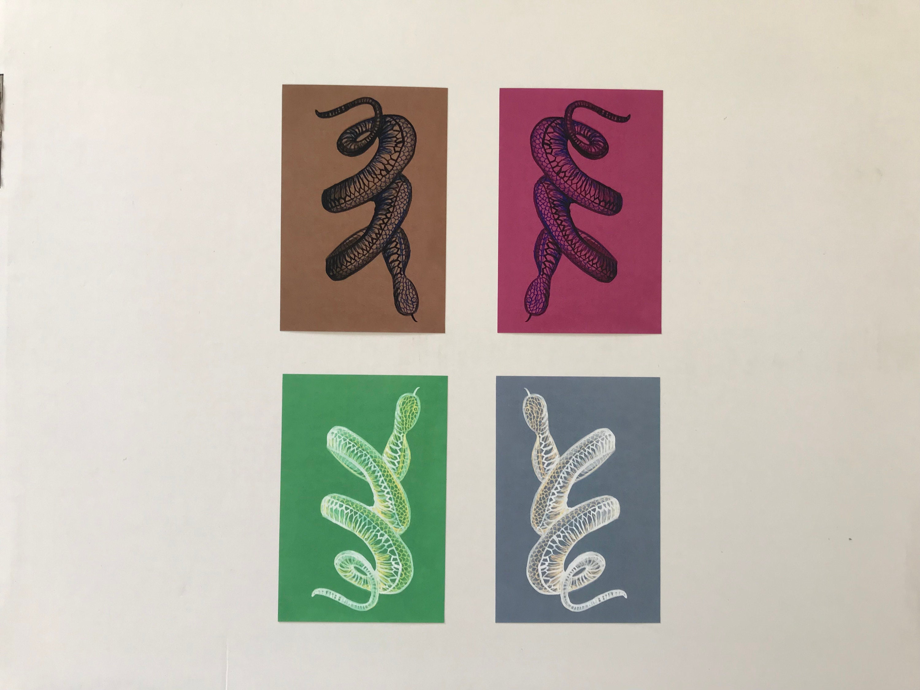 Snake, Ink Drawing, 4x4inch, Printable, Frameable, Alternative, Tattoo ...