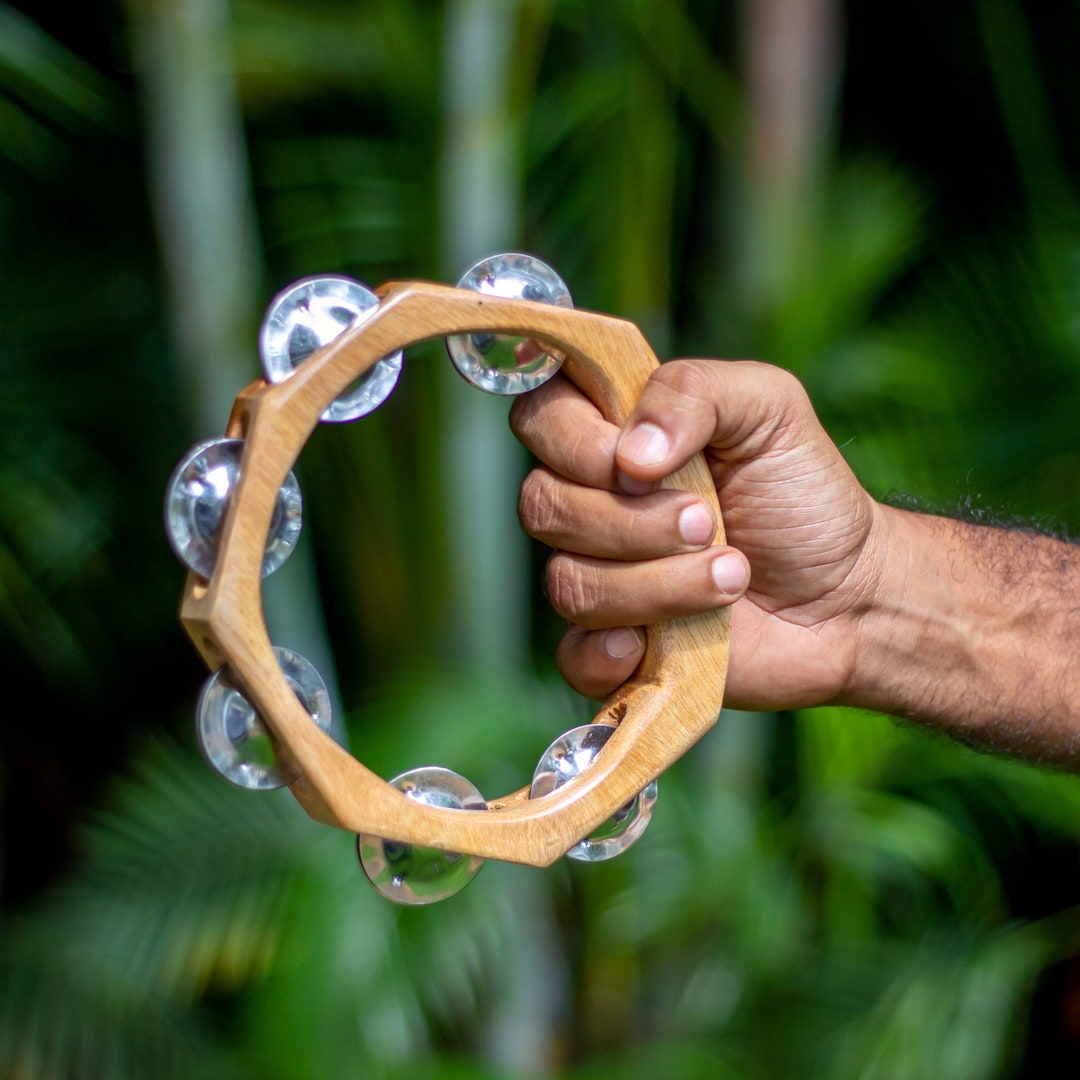Sarveda Natural Handmade Wooden Tambourine - Etsy