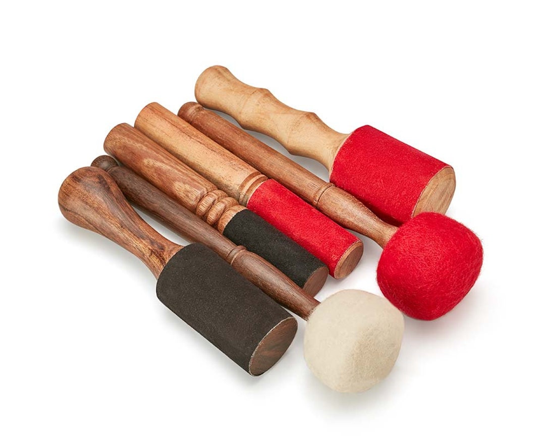 Mallets With Singing Bowls | Suede Wrapped Around Wooden Sticks - Etsy