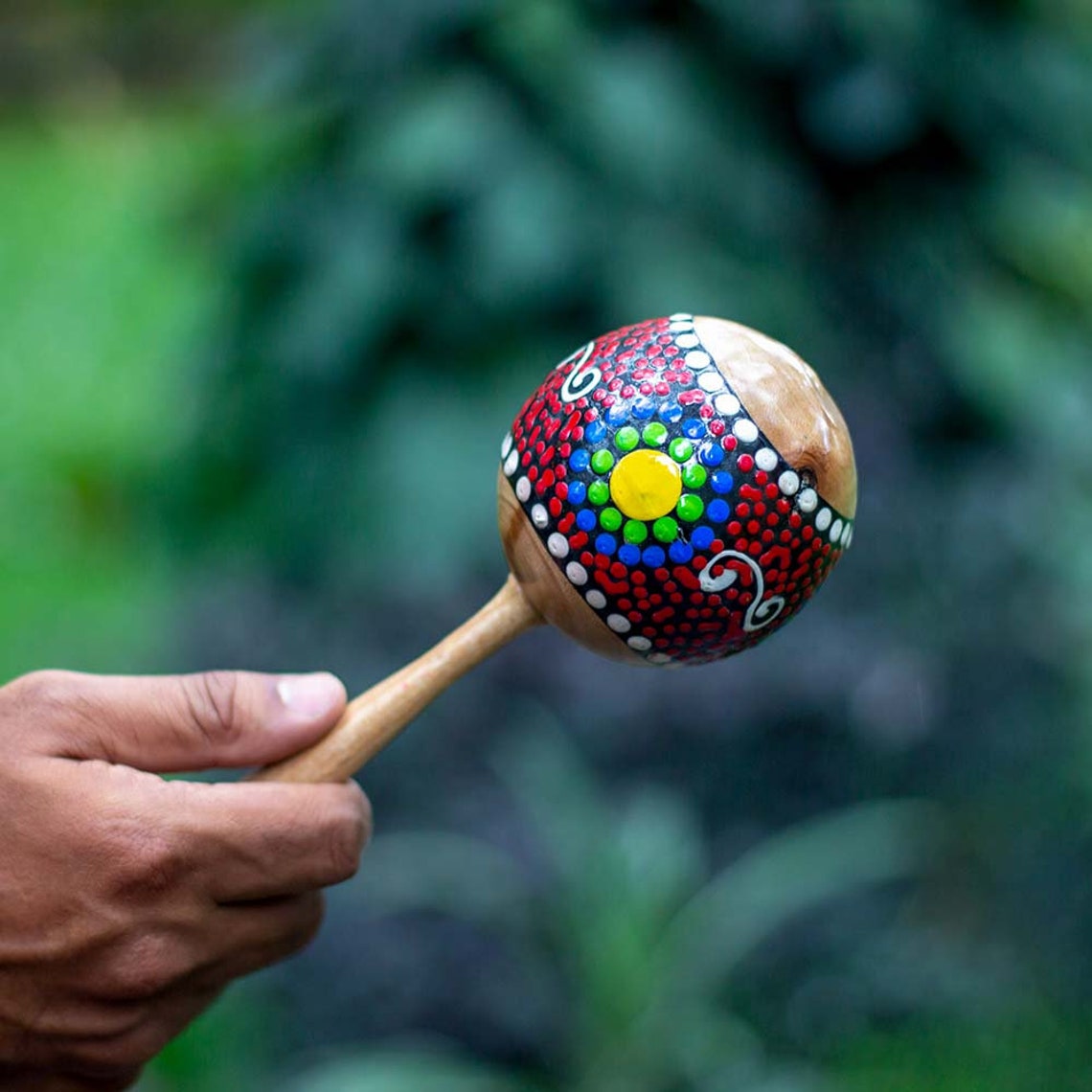 Natural Wooden Maracas Shaker Dot Painted Musical Shaker - Etsy
