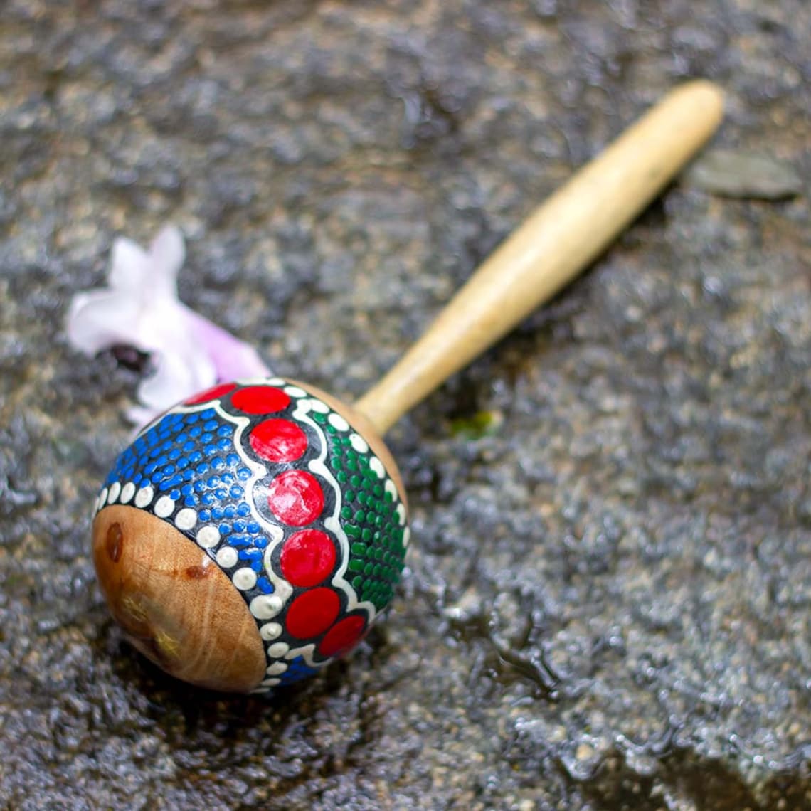 Natural Wooden Maracas Shaker Dot Painted Musical Shaker - Etsy