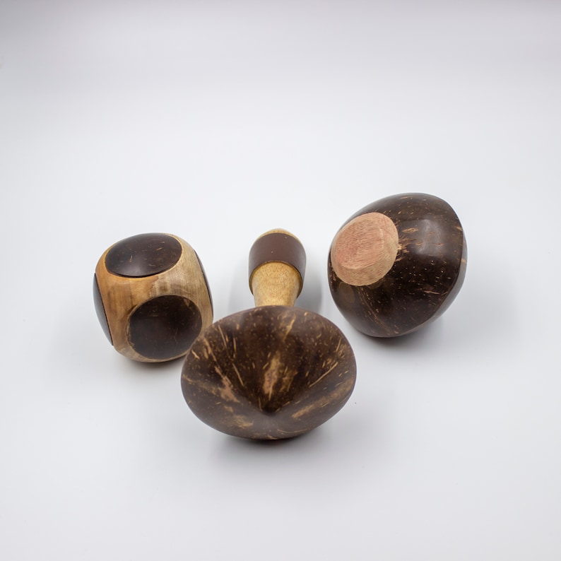Handcrafted Mini Shakers Made From Coconut Shells Perfect - Etsy