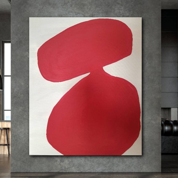Red Abstract Art - Etsy