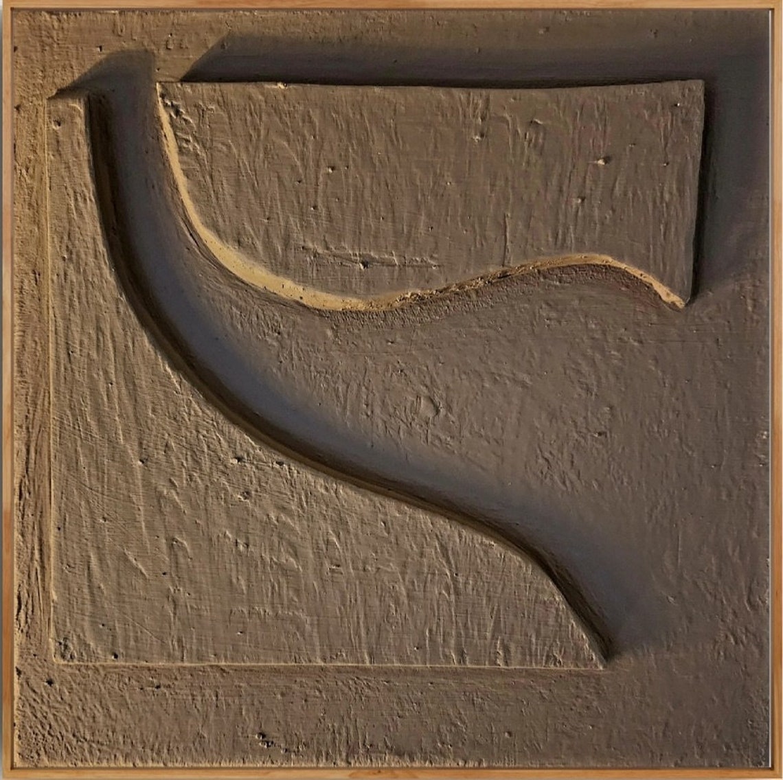 Midcentury Modern Relief Painting Texture Sculptural Geometric Wall Art ...