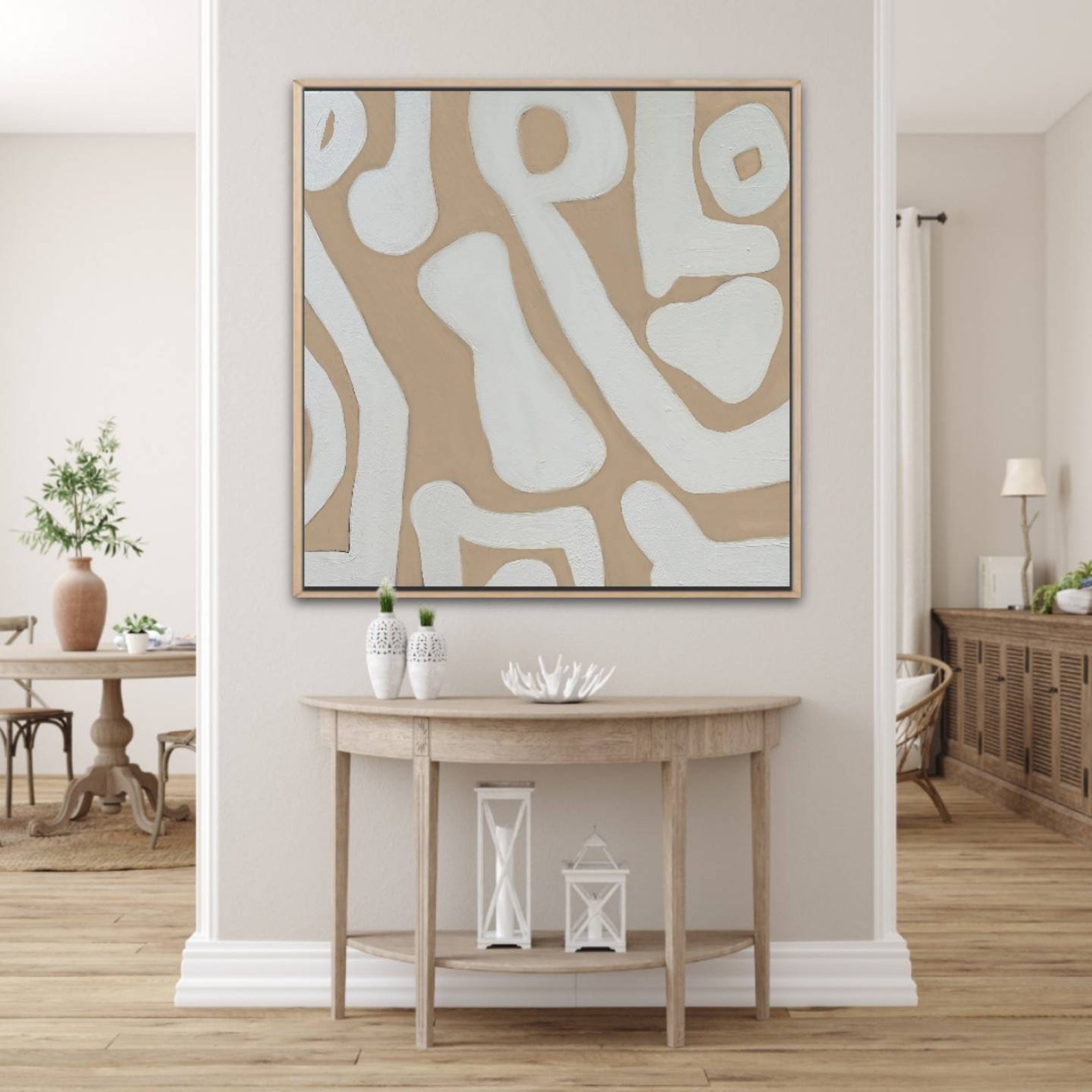 Extra Large Abstract Wall Art,beige and White Painting Abstract ...