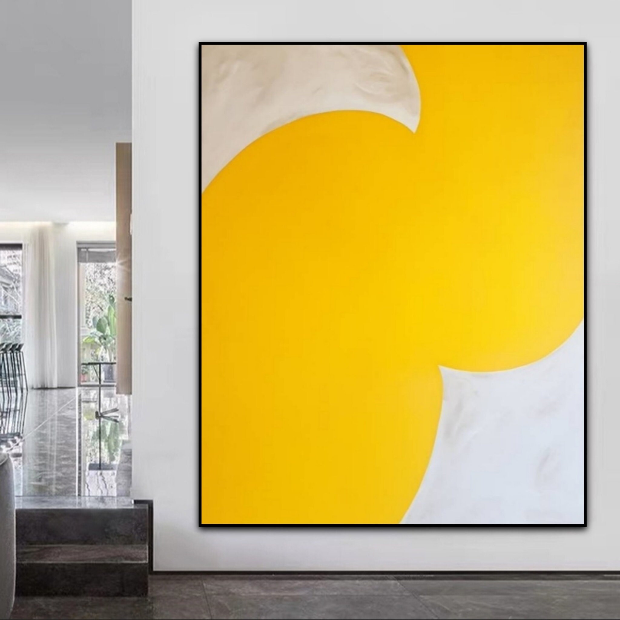 Mustard Yellow Original Abstract Canvas Art,large Abstract Painting ...