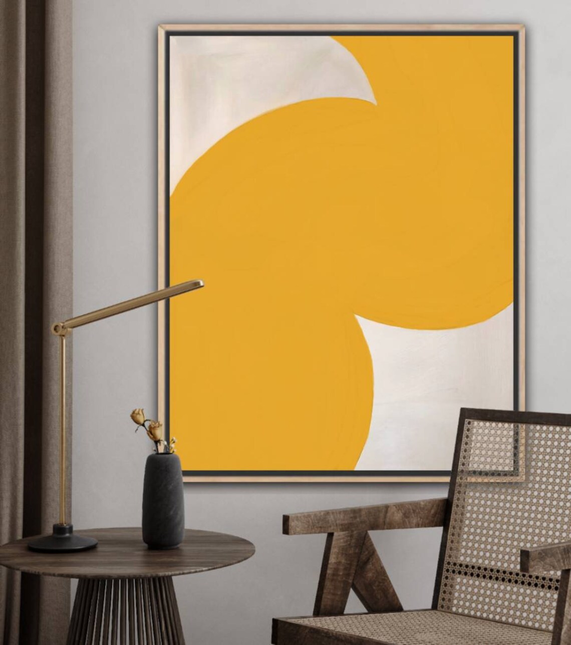 Mustard Yellow Original Abstract Canvas Art,large Abstract Painting ...