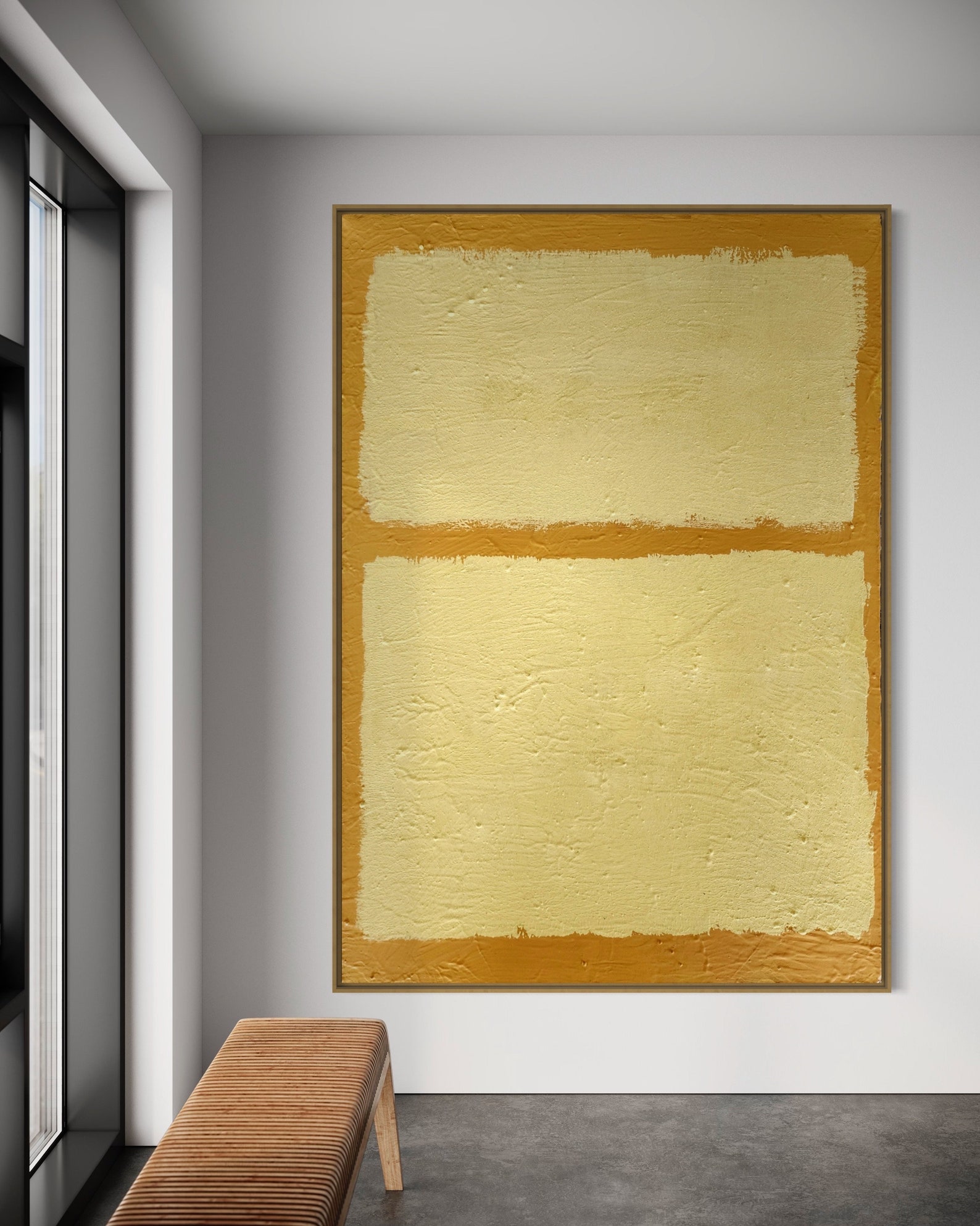 Extra Large Abstract Painting Minimalist Painting Mustard Yellow ...