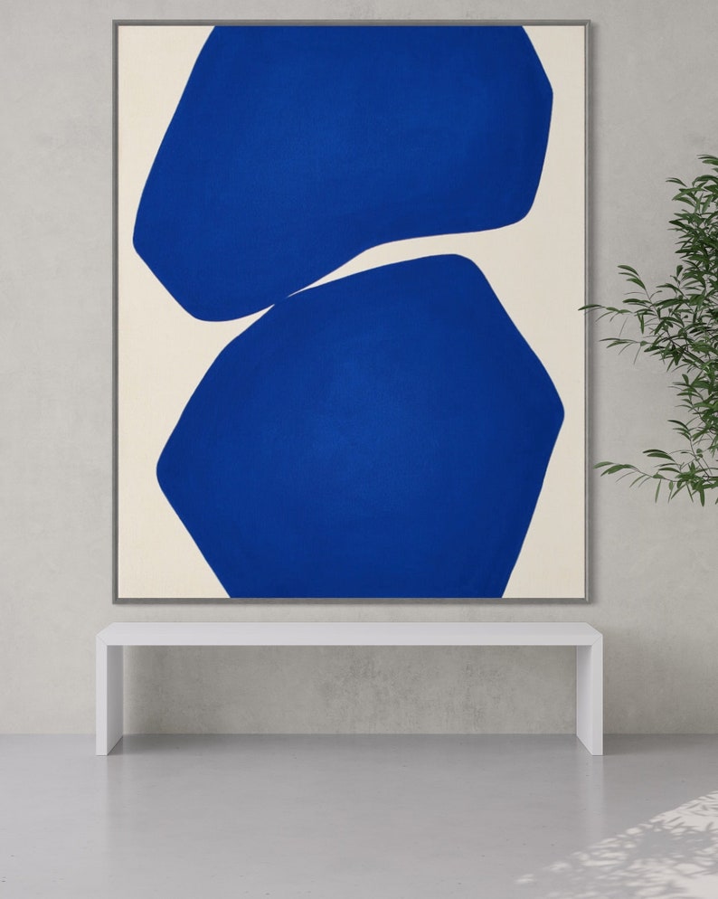 Extra Large Wall Art Abstract,blue Abstract Art,beige Painting,large ...