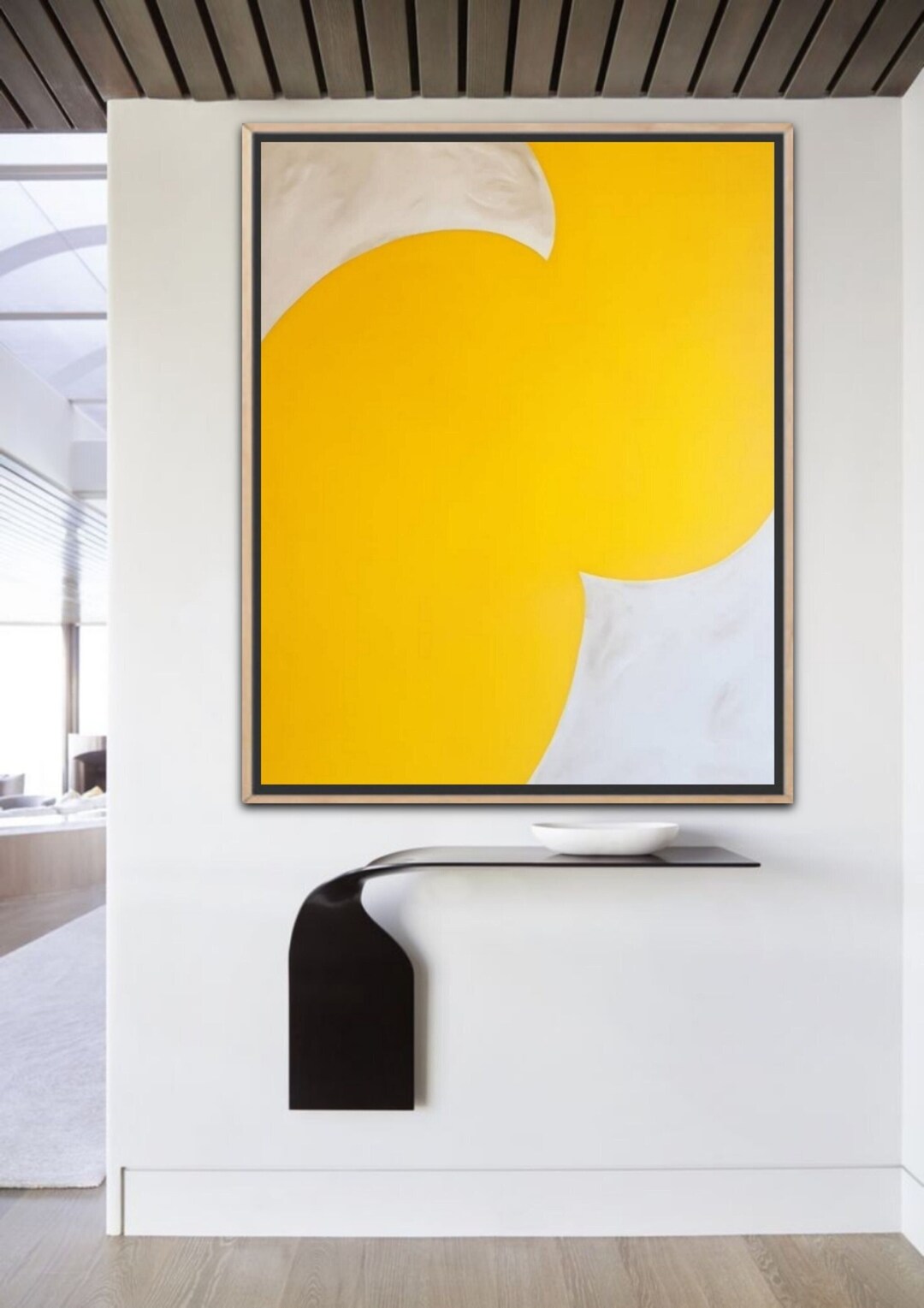 Mustard Yellow Original Abstract Canvas Art,large Abstract Painting ...