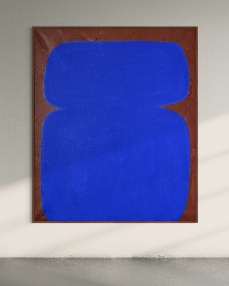 Extra Large Wall Art Abstract,blue Abstract Art,brown Painting,large ...