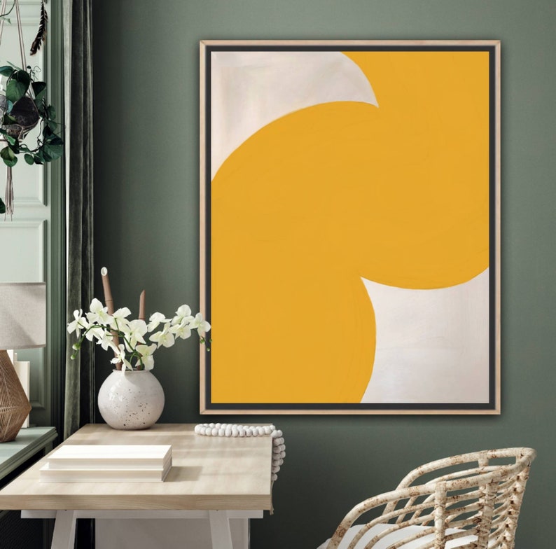 Mustard Yellow Original Abstract Canvas Artlarge Abstract | Etsy