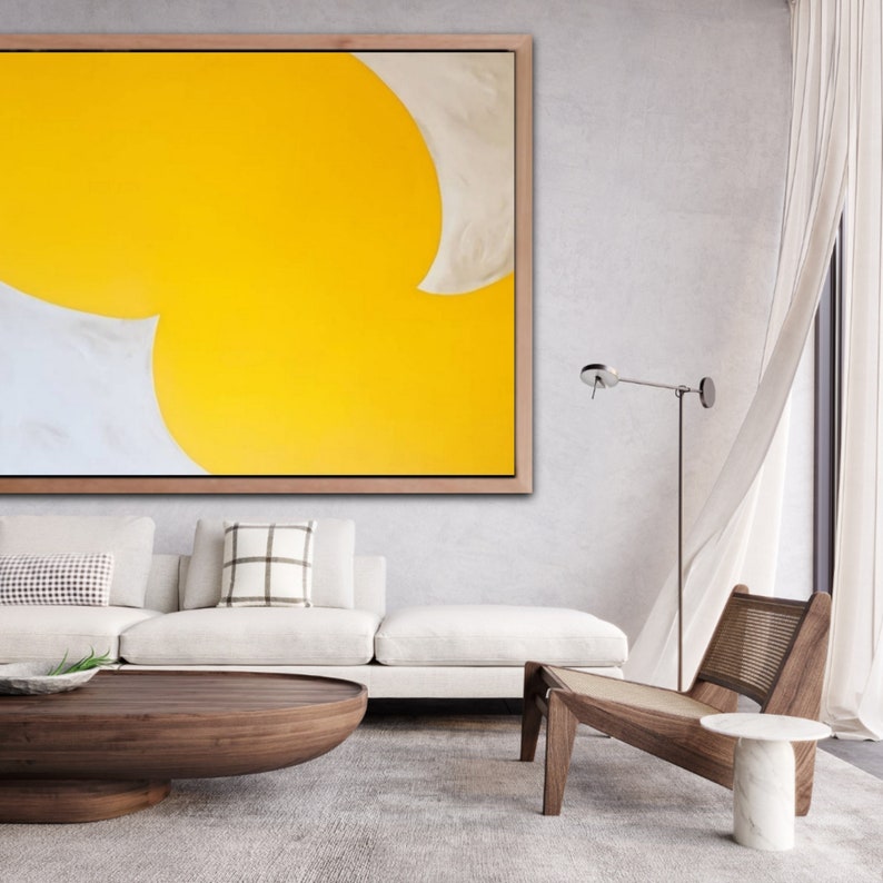 Mustard Yellow Original Abstract Canvas Art,large Abstract Painting ...