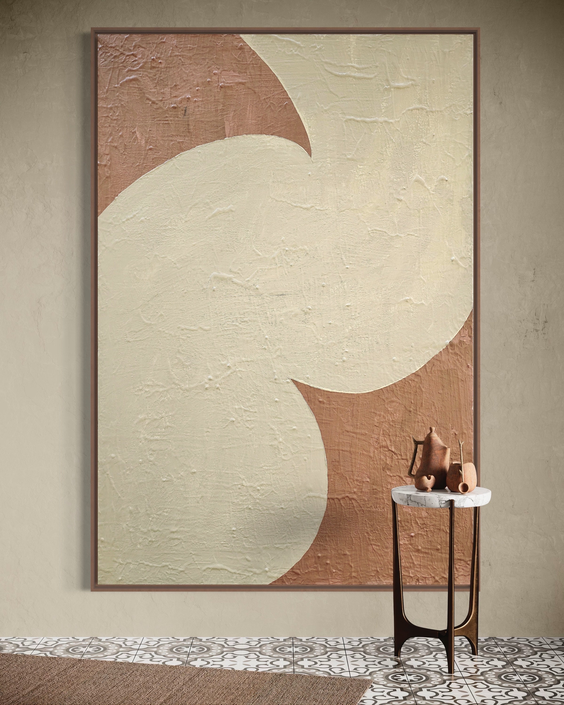 Large Beige Abstract Painting Beige Painting Texture Painting Brown ...