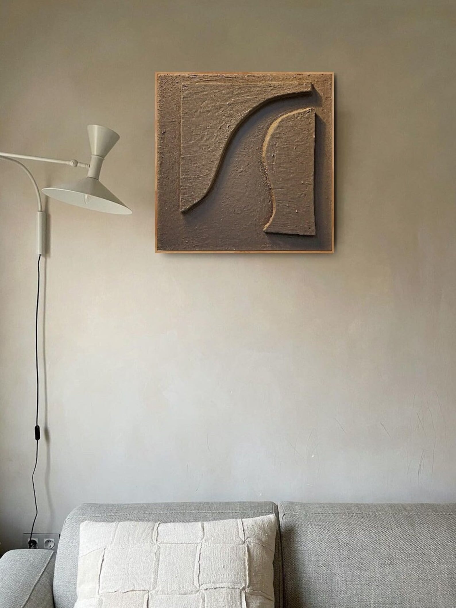 Midcentury Modern Relief Painting Texture Sculptural Geometric Wall Art ...