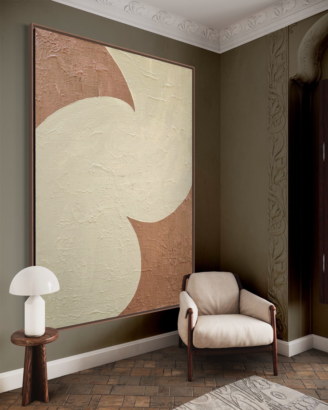 Large Beige Abstract Painting Beige Painting Texture Painting Brown ...