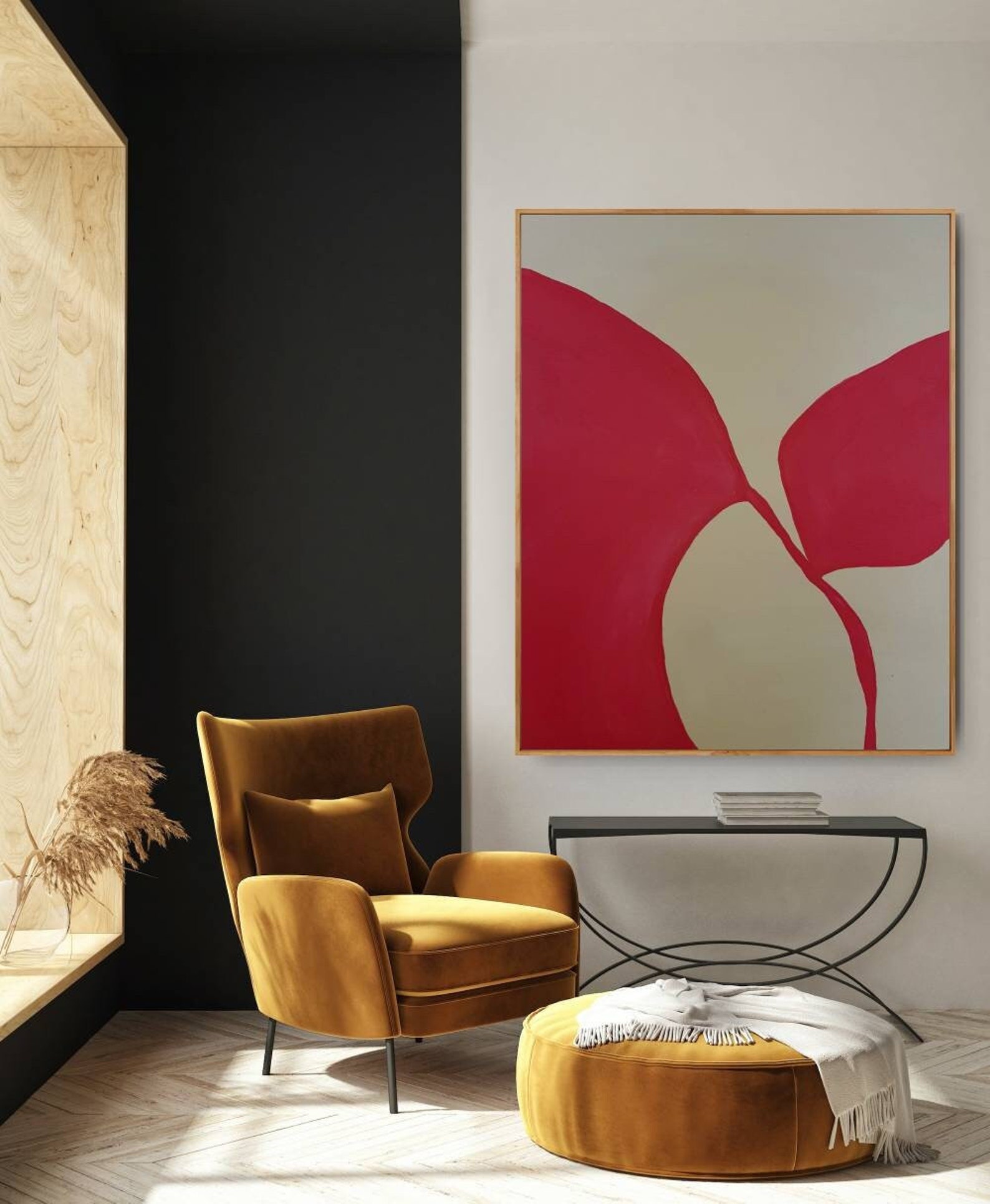 Extra Large Red Abstract Painting Original Art Red Abstract Wall Art ...