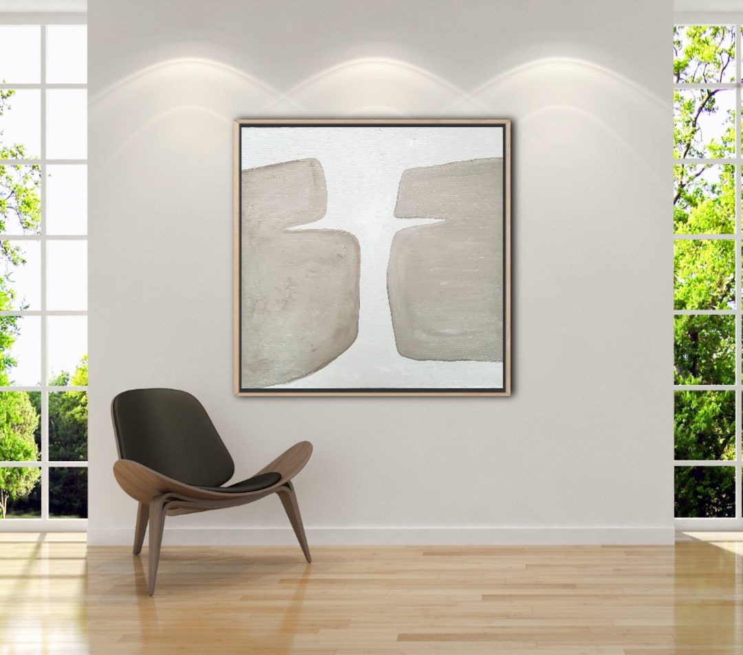 Large Beige Abstract Painting Beige Painting Texture Painting White ...