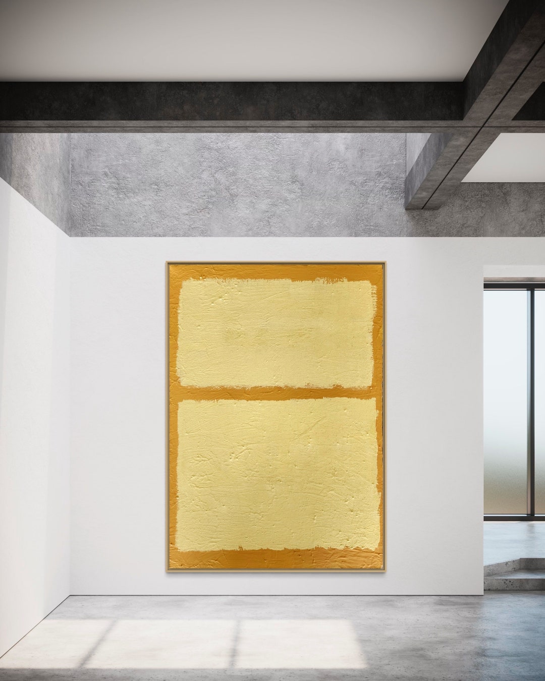 Extra Large Abstract Painting Minimalist Painting Mustard Yellow ...