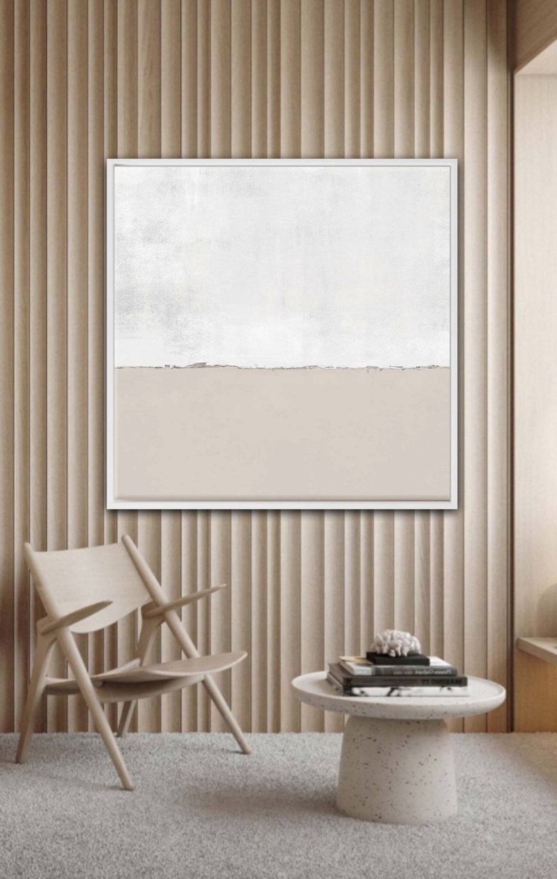 Large Abstract Painting on Canvas Beige Painting Boho Painting Abstract ...