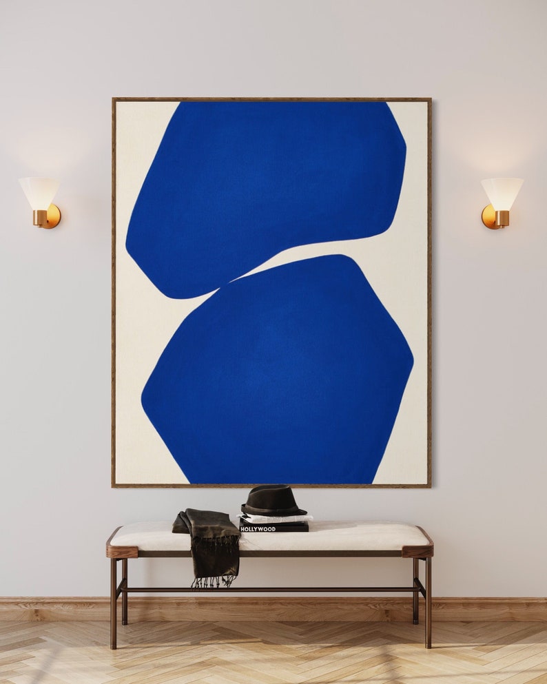 Extra Large Wall Art Abstract,blue Abstract Art,beige Painting,large ...