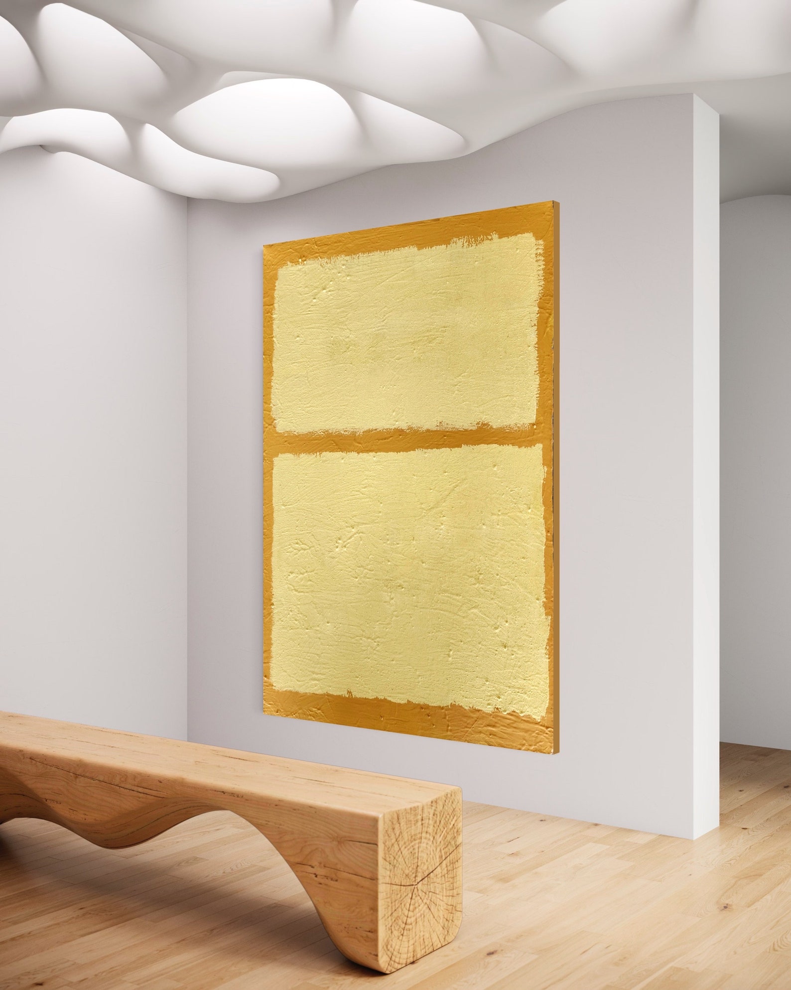 Extra Large Abstract Painting Minimalist Painting Mustard Yellow ...